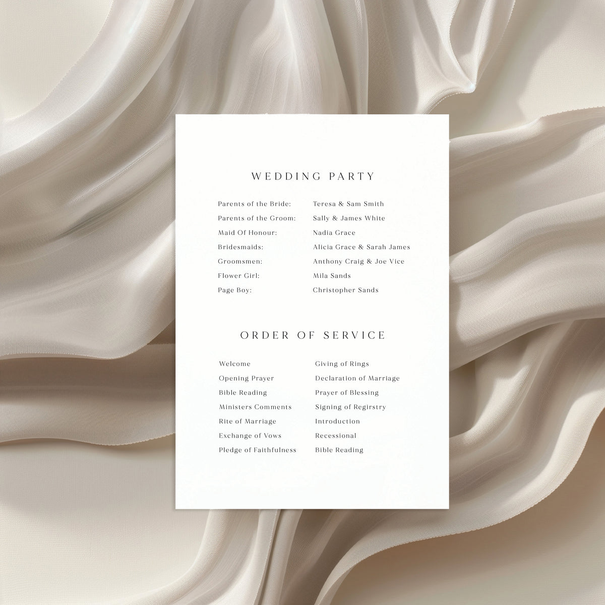 Classico - Order Of Service – Class Ink Designs