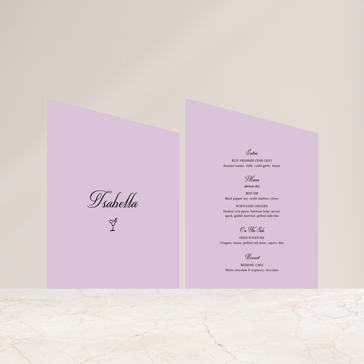 Soho - Double-Sided Menu – Class Ink Designs