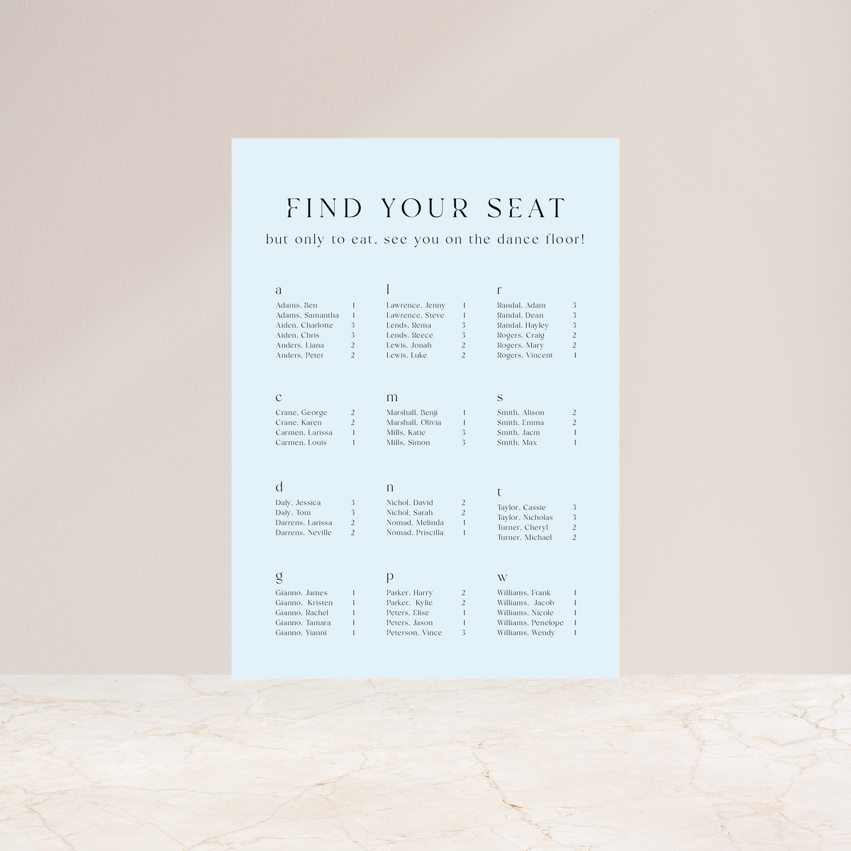 Starlight - Seating Chart – Class Ink Designs